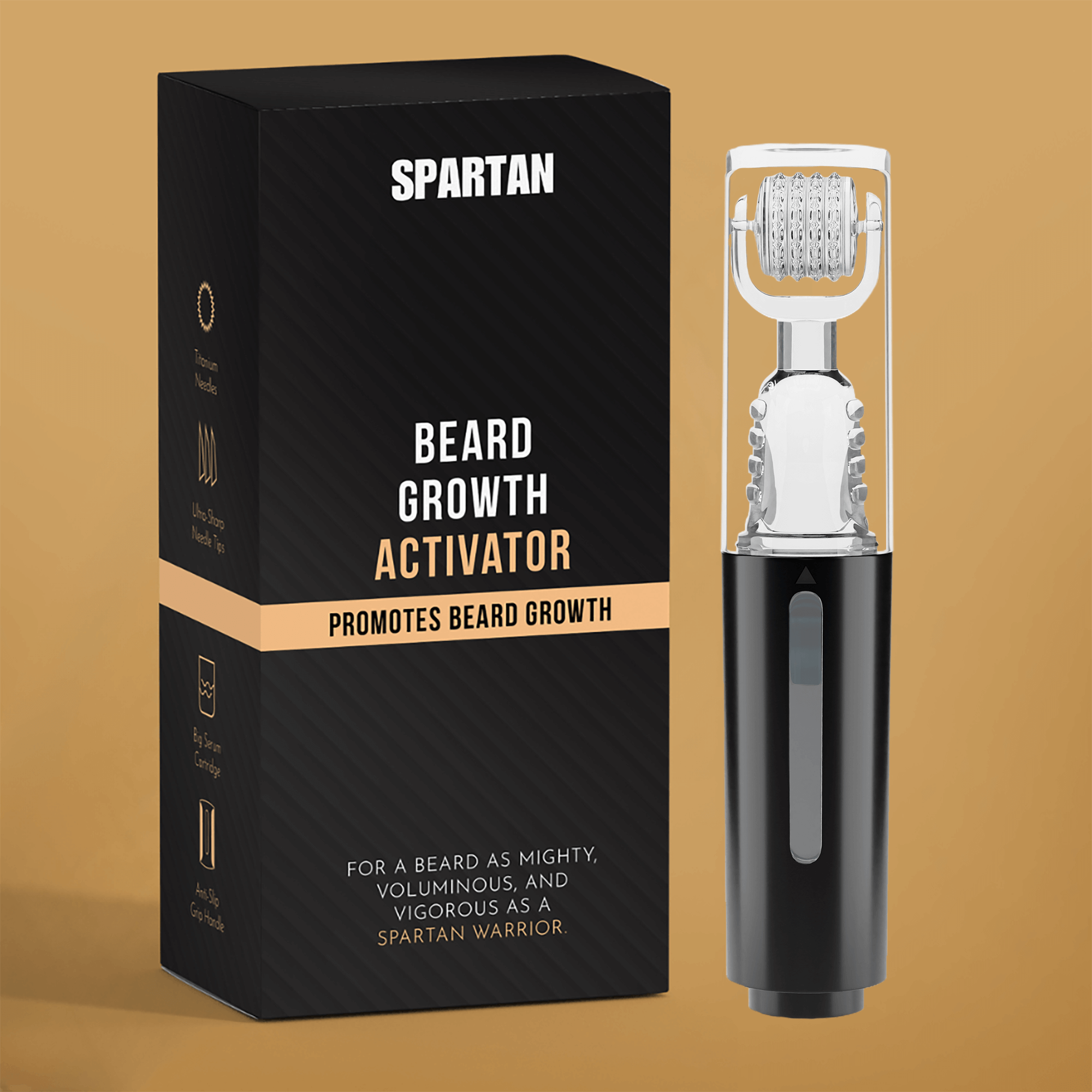 SPARTAN™ | Beard Growth Kit | Dermaroller + Growth Oil Bundle